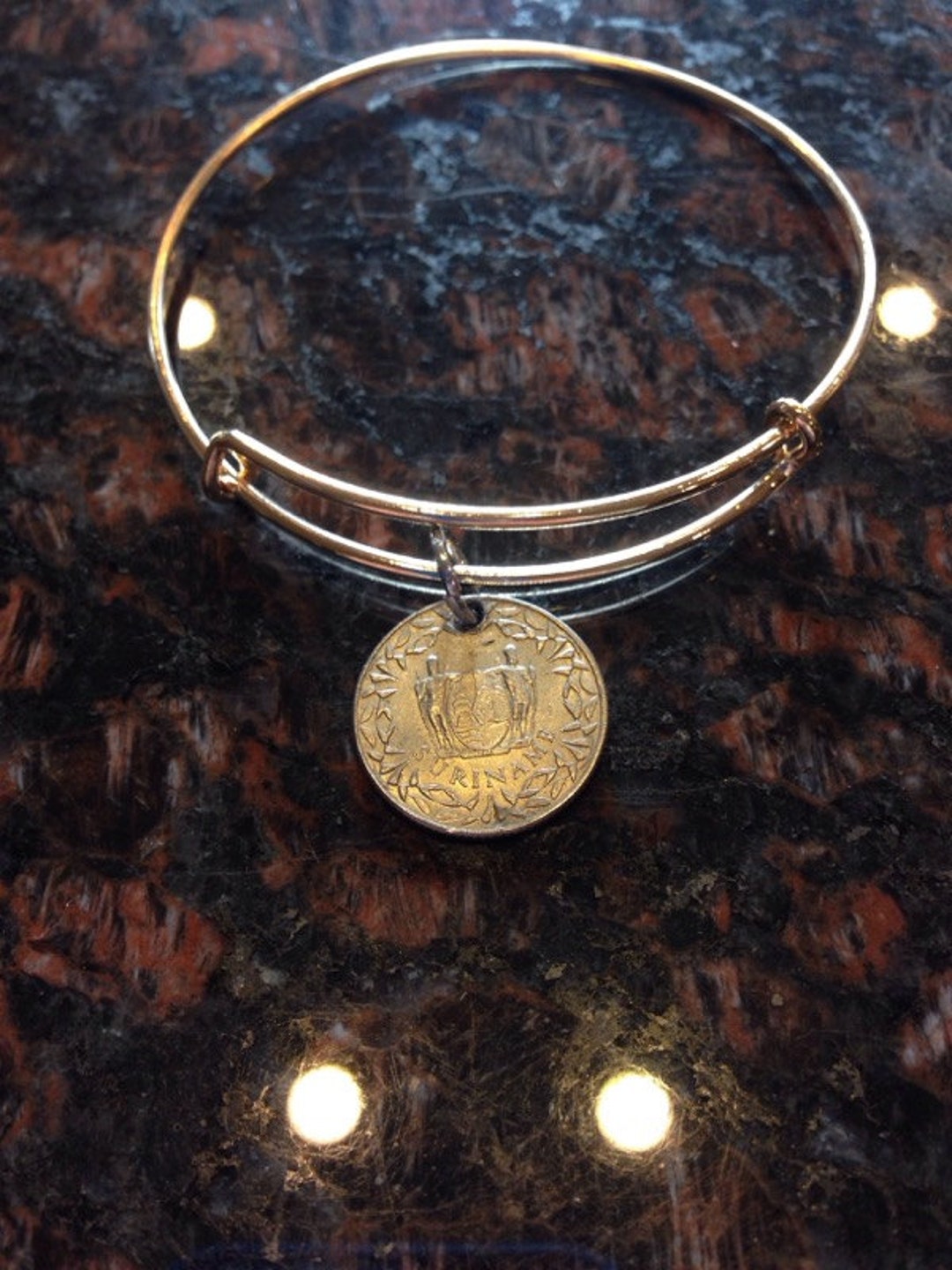 Suriname 25 Cents Expandable Style Wire Bangle Bracelet - Etsy