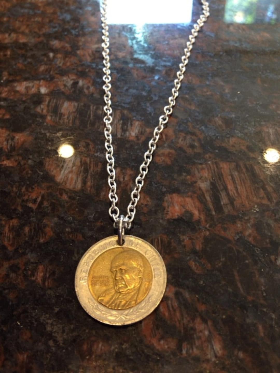 Chile 500 Pesos Bi Metal Coin Necklace - Etsy