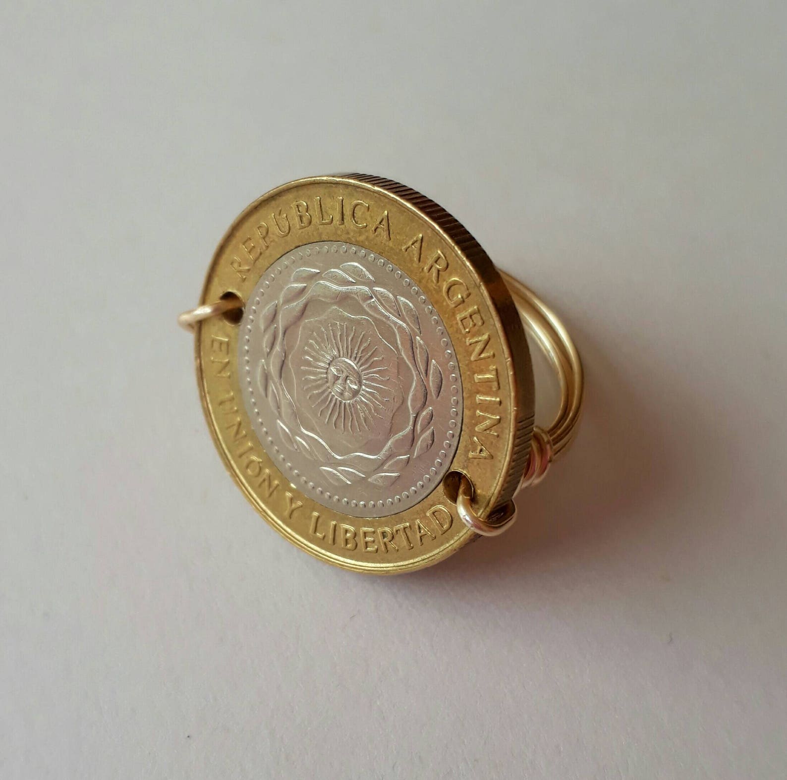 Argentina 2 Pesos Wire Wrapped Ring - Etsy