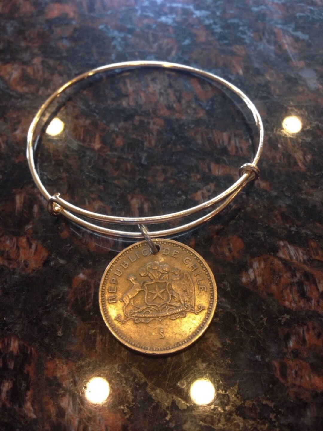 Chile 100 Pesos Expandable Style Wire Bangle Bracelet - Etsy