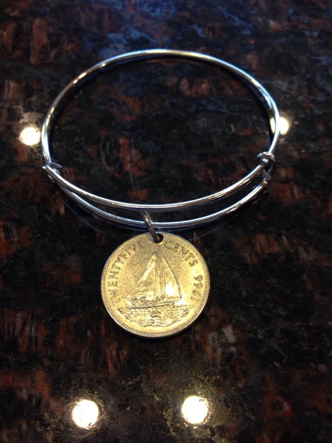 Bahamas 25 Cents Expandable Style Wire Bangle Bracelet - Etsy