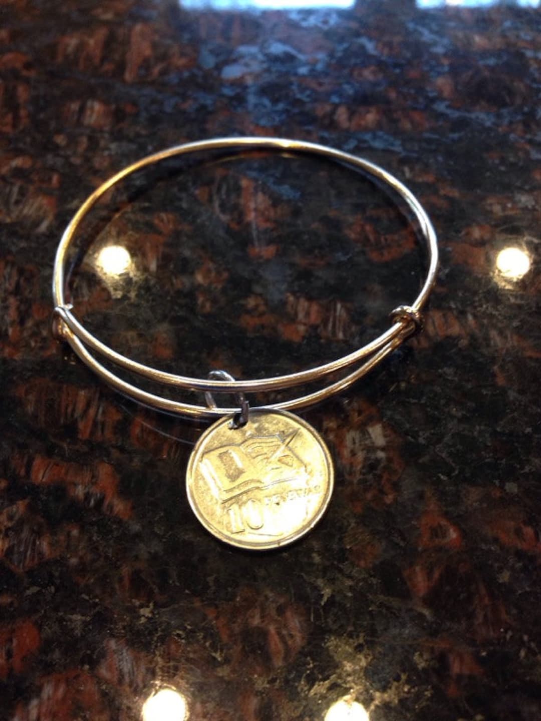 Ghana 10 Pesewas Expandable Style Wire Bangle Bracelet - Etsy