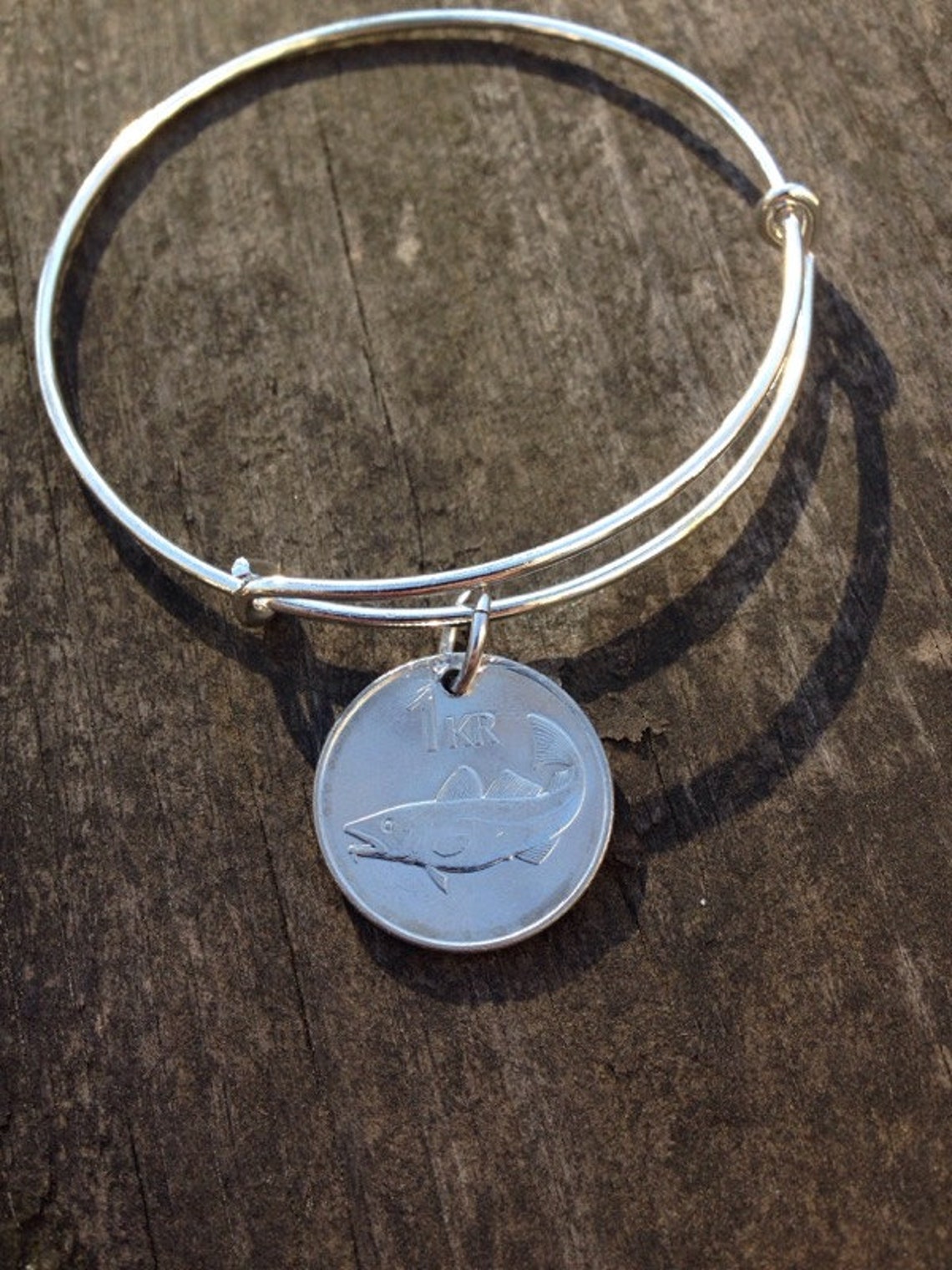 Iceland 1 Kronur Expandable Style Wire Bangle Bracelet - Etsy