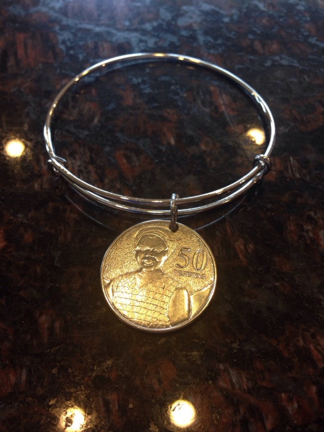 Ghana 50 Pesewas Expandable Style Wire Bangle Bracelet - Etsy