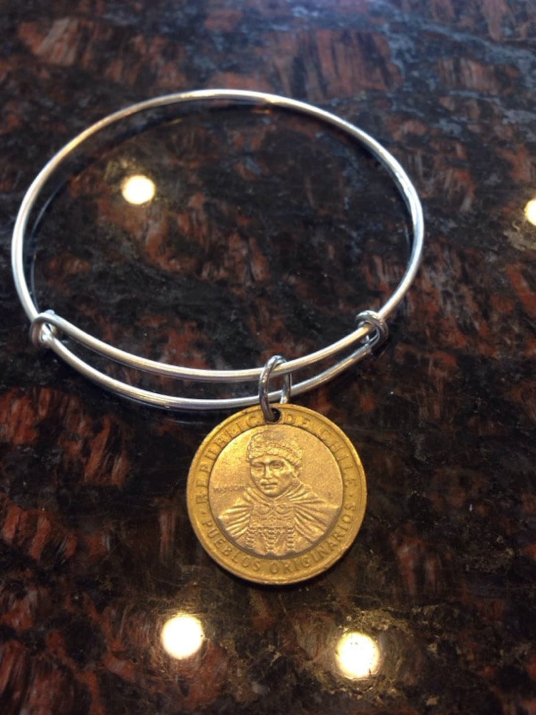 Chile 100 Pesos Bi Metal Expandable Style Wire Bangle Bracelet - Etsy
