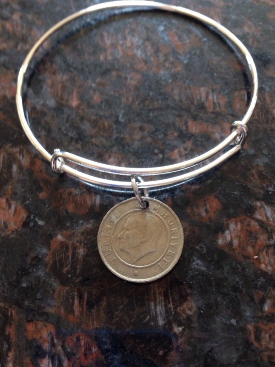 Turkey 25 Turk Kurus Expandable Style Wire Bangle Bracelet - Etsy