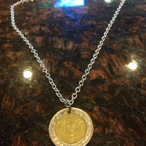 Thailand 10 Baht Bi Metal Coin Necklace - Etsy