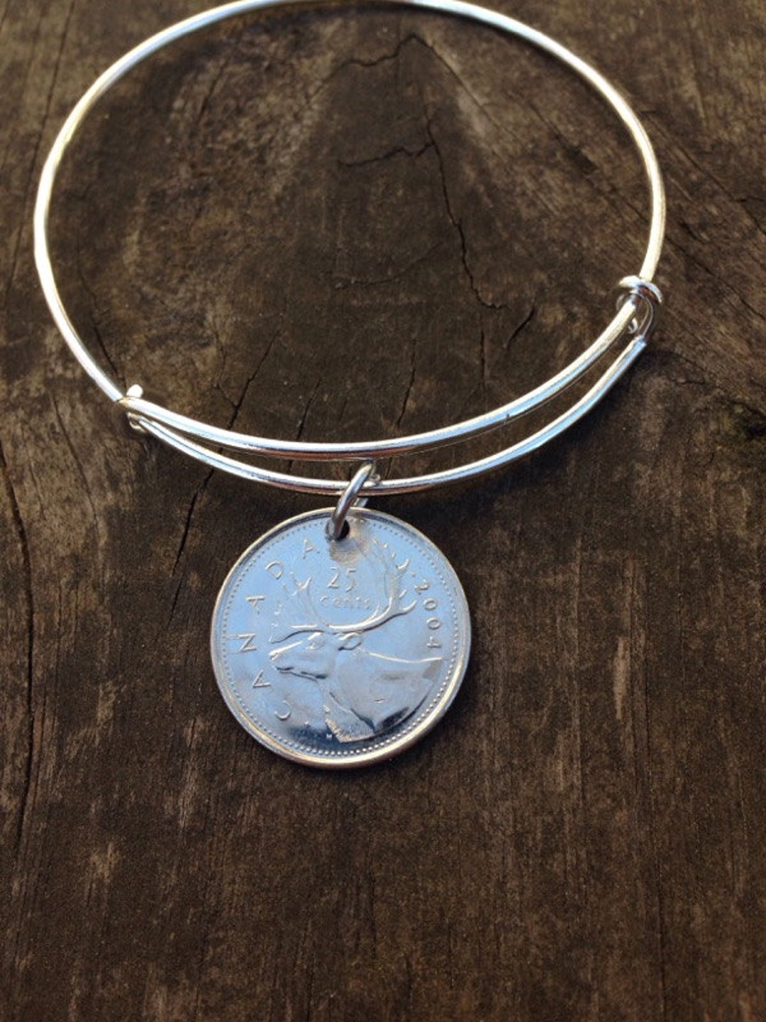 Canada 25 Cents Expandable Style Wire Bangle Bracelet - Etsy