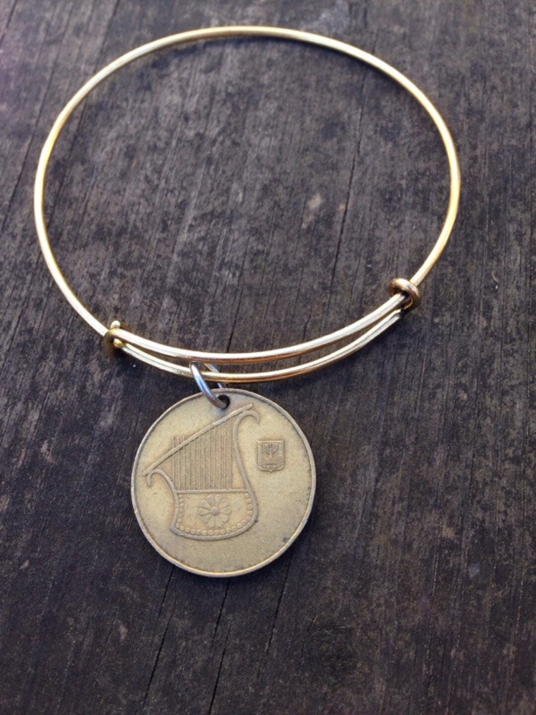 Israel Half New Shekel Expandable Style Wire Bangle Bracelet - Etsy