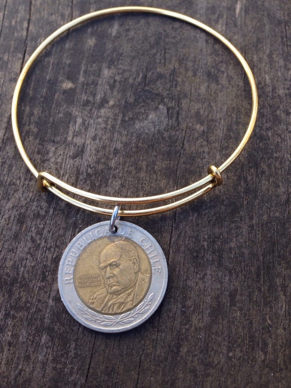 Chile 500 Pesos Expandable Style Wire Bangle Bracelet - Etsy