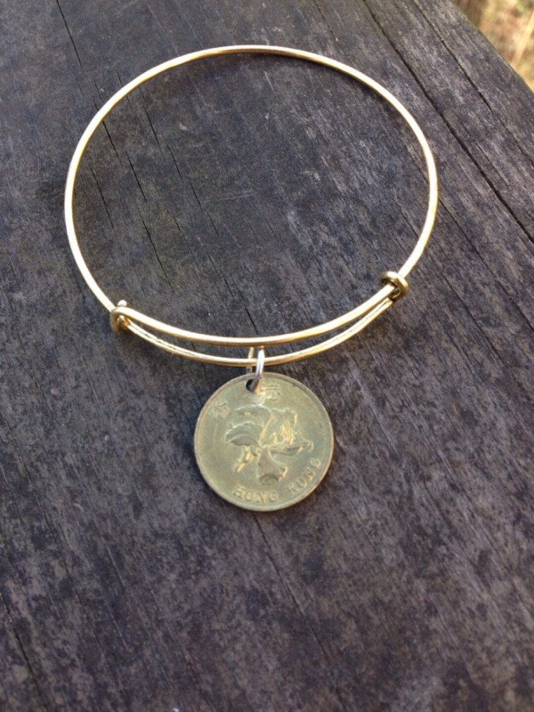 Hong Kong 50 Cents Expandable Style Wire Bangle Bracelet - Etsy