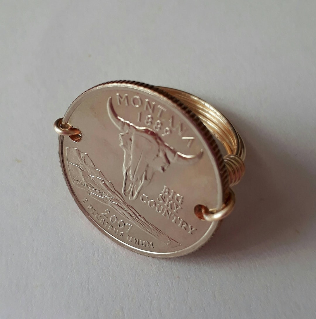 Montana State Quarter Wire Wrapped Ring. - Etsy
