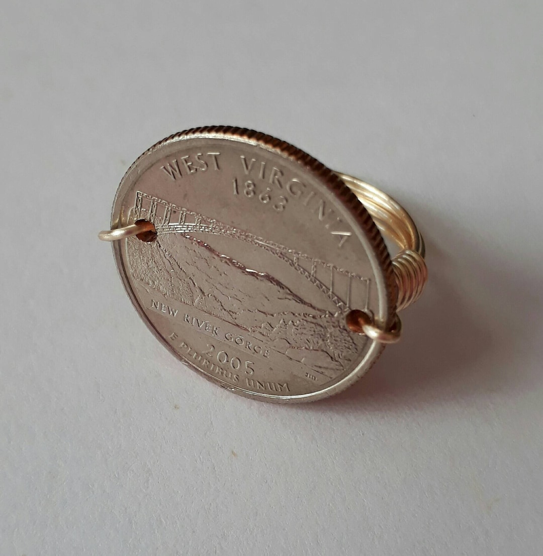 West Virginia State Quarter Wire Wrapped Ring. - Etsy