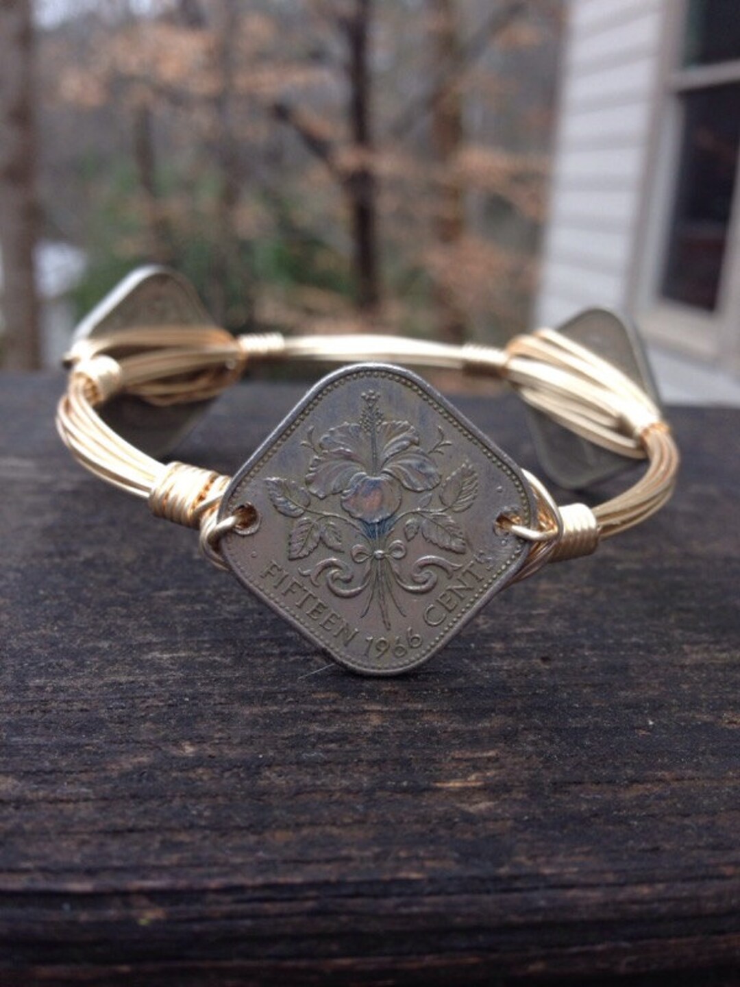 Bahamas 15 Cents Bourbons and Boweties Style Wire Wrapped Bangle ...