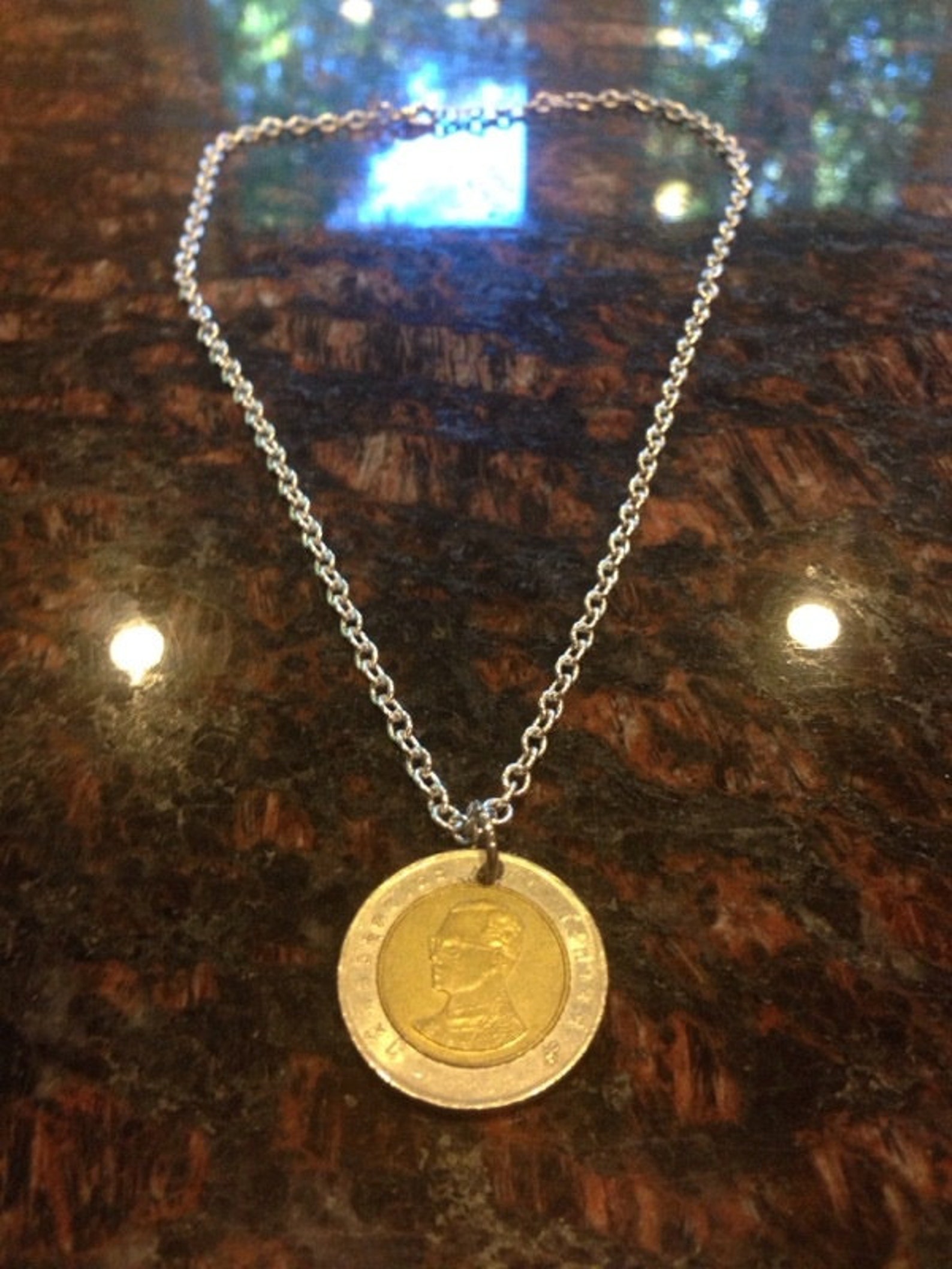 Tailandia 10 Baht bi metal coin collar - Etsy España
