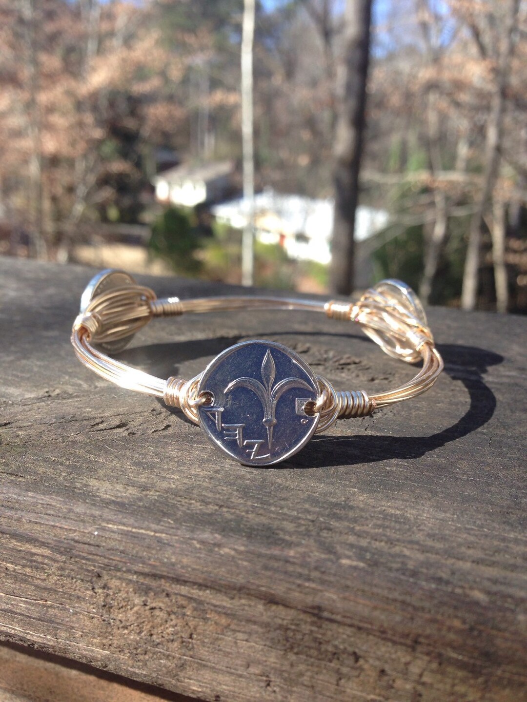 Israel 1 New Shekel Bourbons and Boweties Style Wire Wrapped Bangle ...