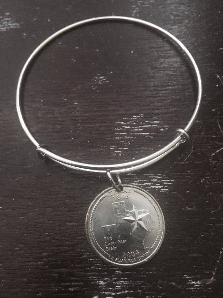 Texas State Quarter Expandable Wire Bangle Bracelet - Etsy