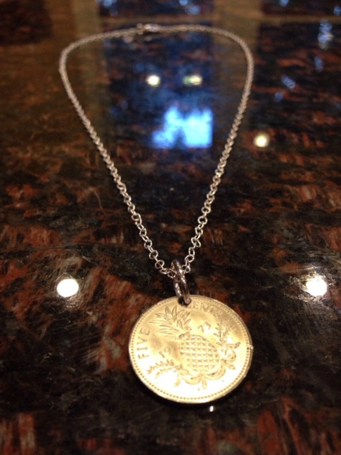 Bahamas 5 Cents Coin Necklace - Etsy
