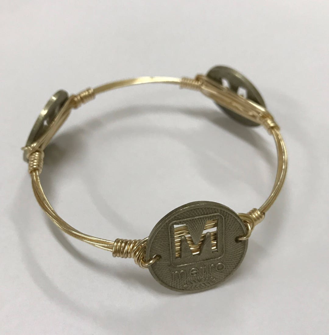 Washington DC METRO Tokens Wire Wrapped Bangle Bracelet. - Etsy