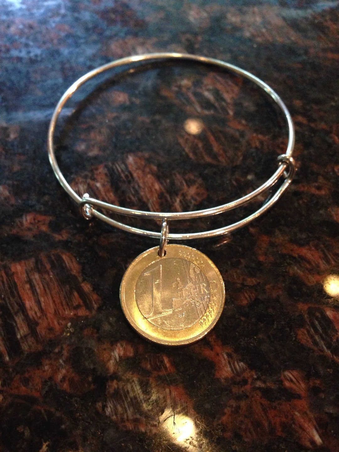 1 Euro Expandable Wire Bangle Bracelet - Etsy