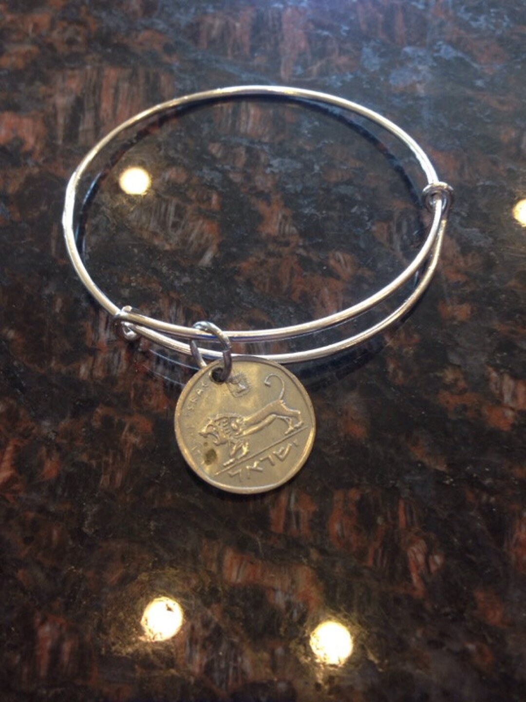 Israel Half Shekel Expandable Style Wire Bangle Bracelet - Etsy