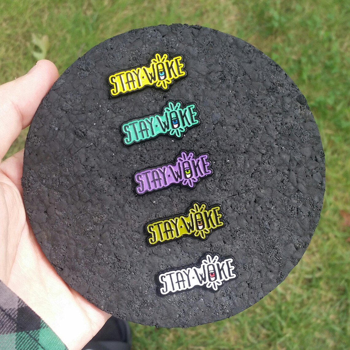 Stay Woke Hat Pin OPENEDITION Heady Hat Pins by : Eccentric | Etsy