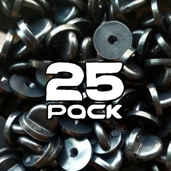 BLACK Rubber Pin Backs 25 per Pack replacement PVC Pin | Etsy