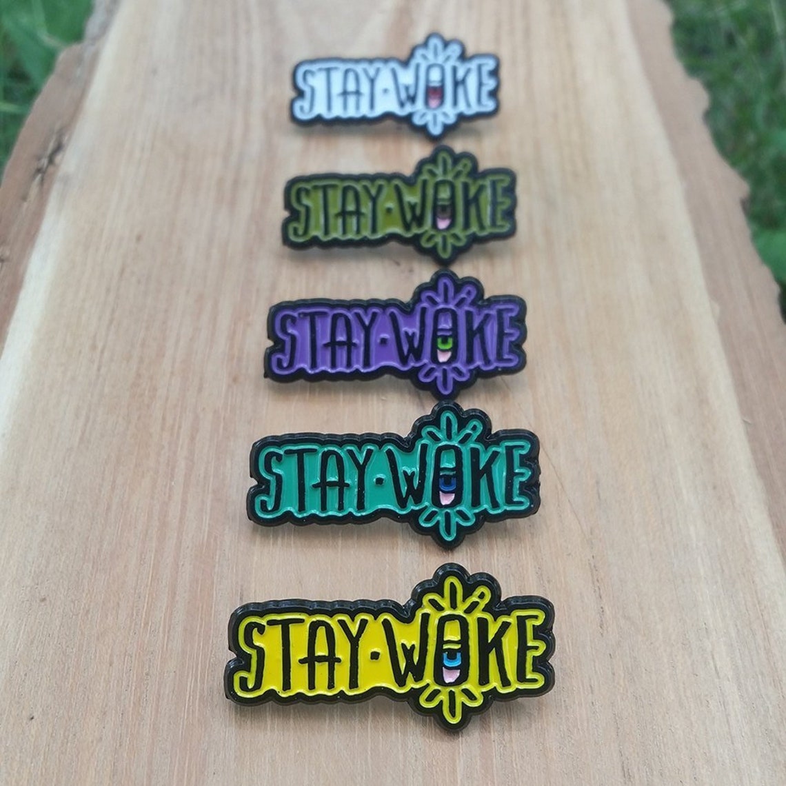 Stay Woke Hat Pin OPENEDITION Heady Hat Pins by : Eccentric | Etsy