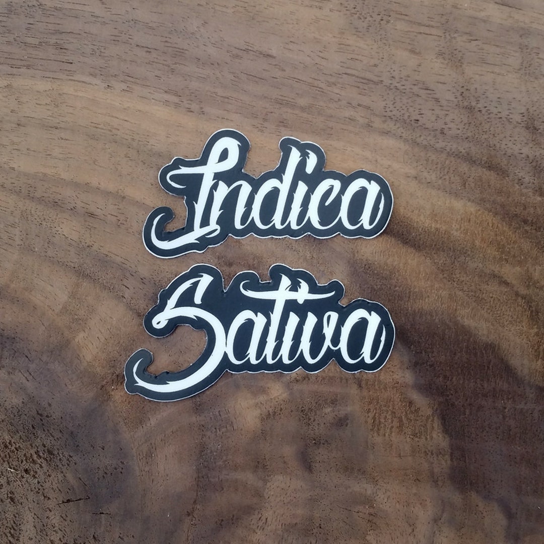 Indica / Sativa Weed Stickers by : Eccentric Visuals - Etsy