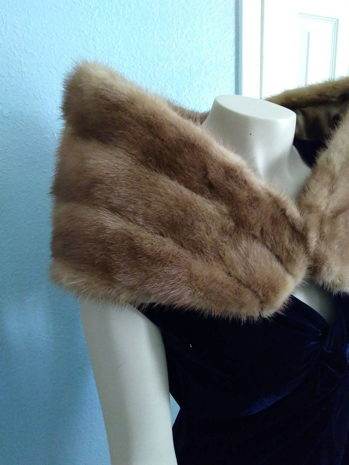 New Blonde Mink Fur Wrap Medium Size Handmade Formal Wear - Etsy