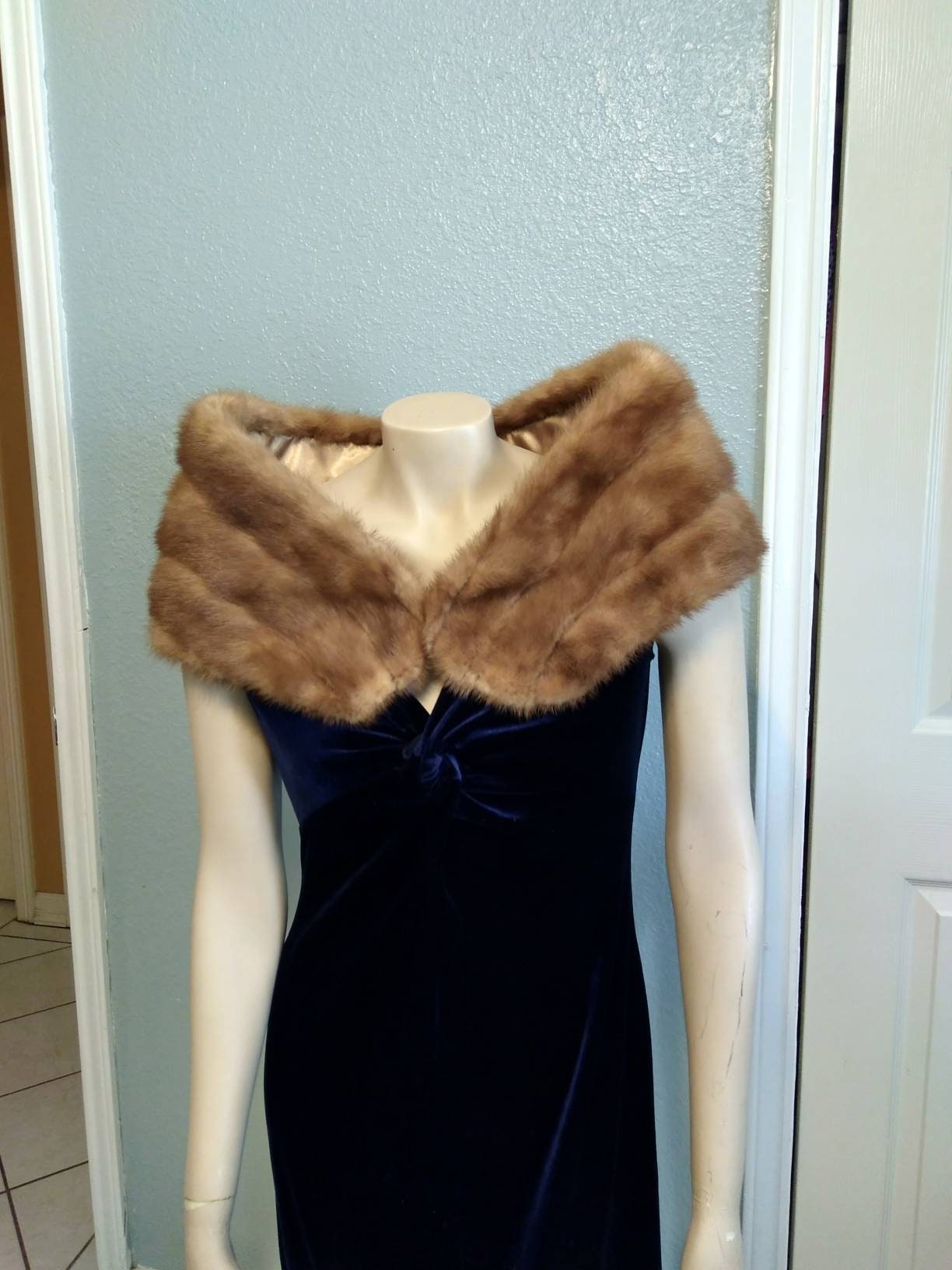 New Blonde Mink Fur Wrap, Medium Size, Handmade, Formal Wear, Wedding ...