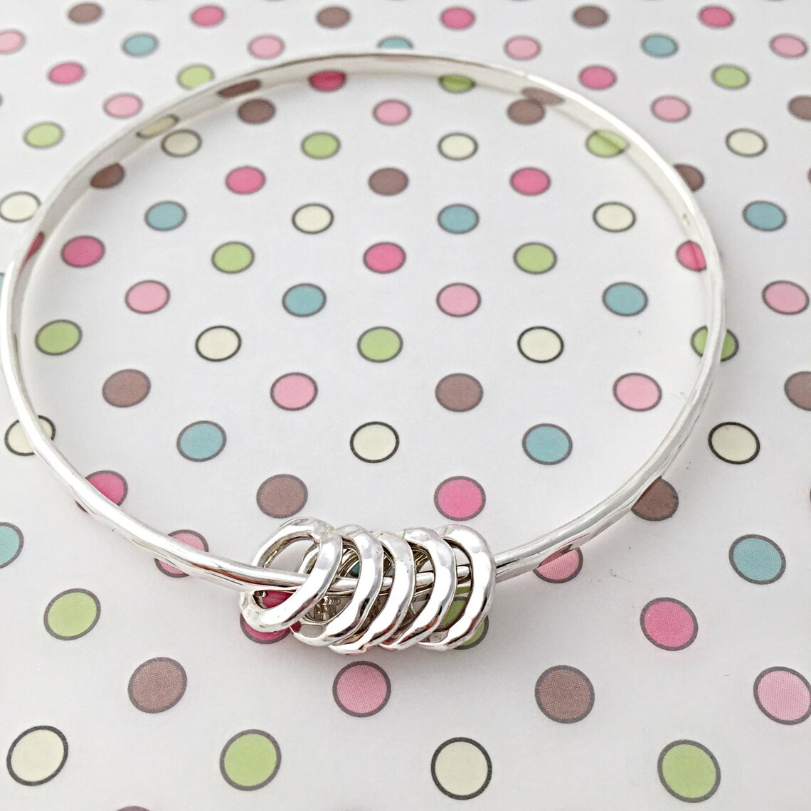 5 Sterling Silver Rings Bangle 50th Birthday Gift 50th Birthday Gift ...