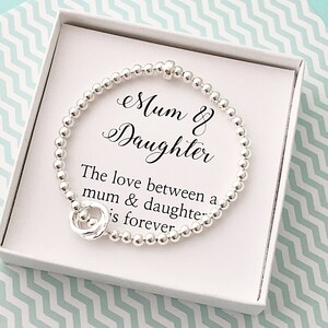 Mother and Daughter Sterling Silver Bracelet - Mother and Daughter Gift ...