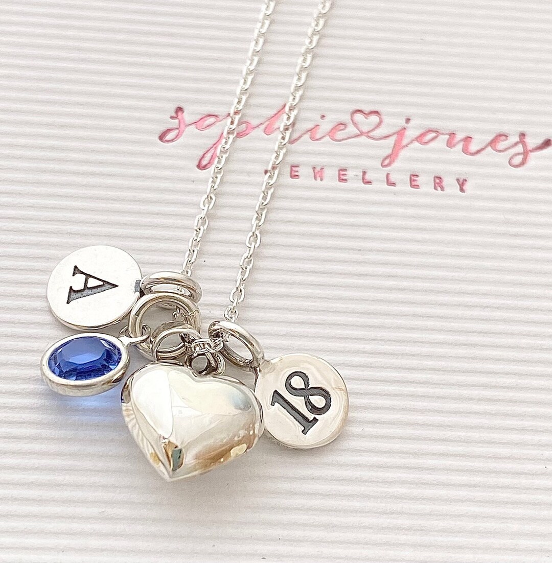 Personalised 18th Birthday Sterling Silver Heart Necklace - 18th Gift ...