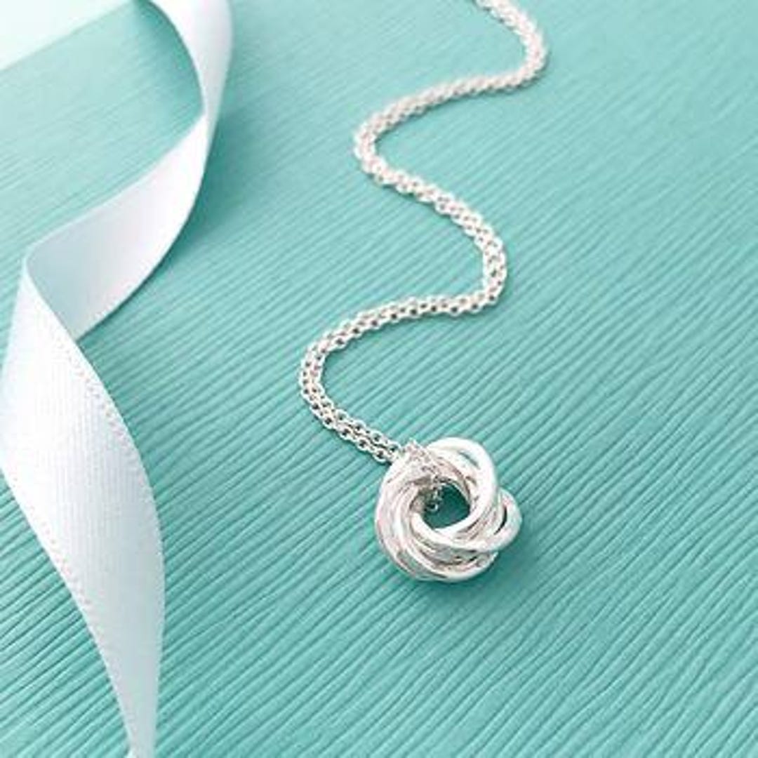 70th Birthday Seven Interlinked Rings Necklace - Personalised 70th Gift ...