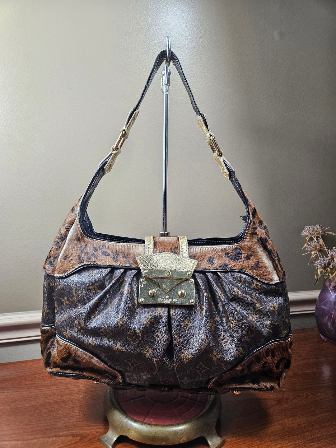 Louis Vuitton Limited Edition Monogram Leopard Polly Hobo Bag - Etsy