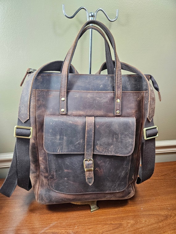 S-zone distressed leather backpack - Gem