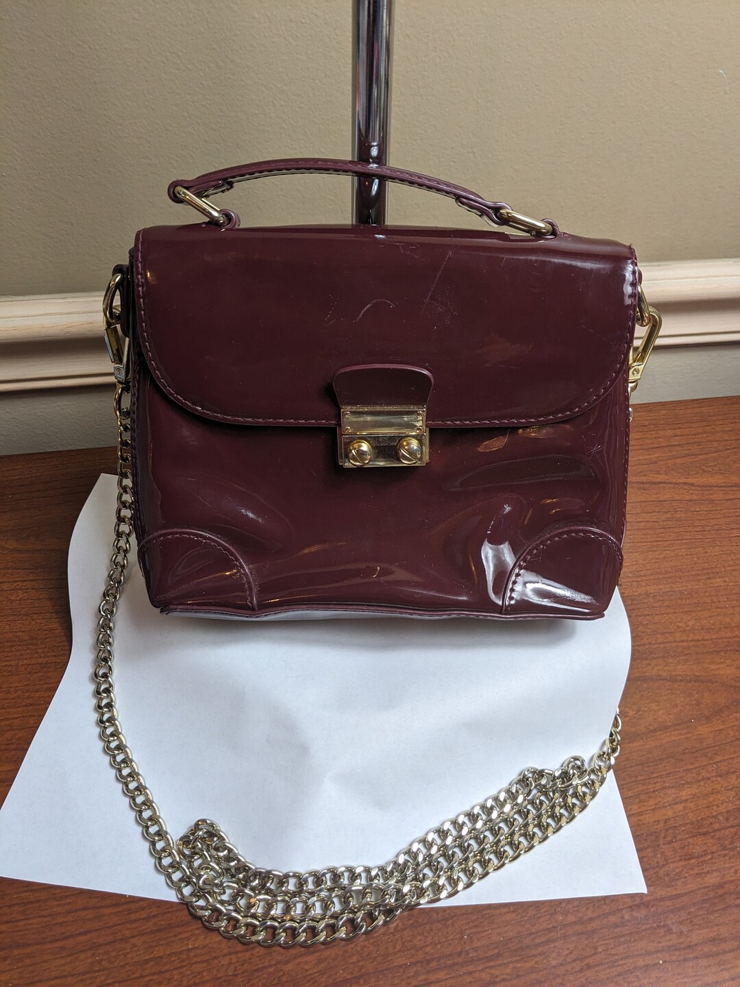 Express Burgundy Chain Cross Body Bag - Etsy