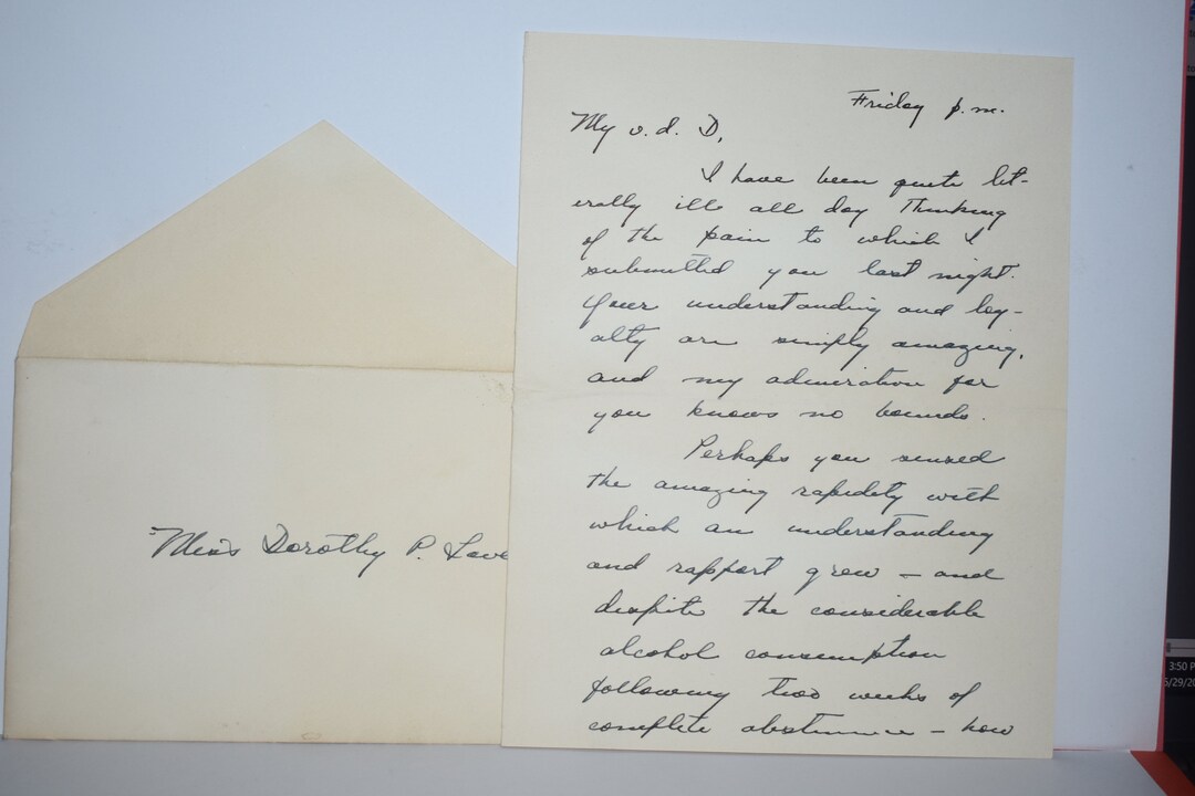 Mid Century Hand Written Personal Letter in Envelope to Miss Dorothy ...