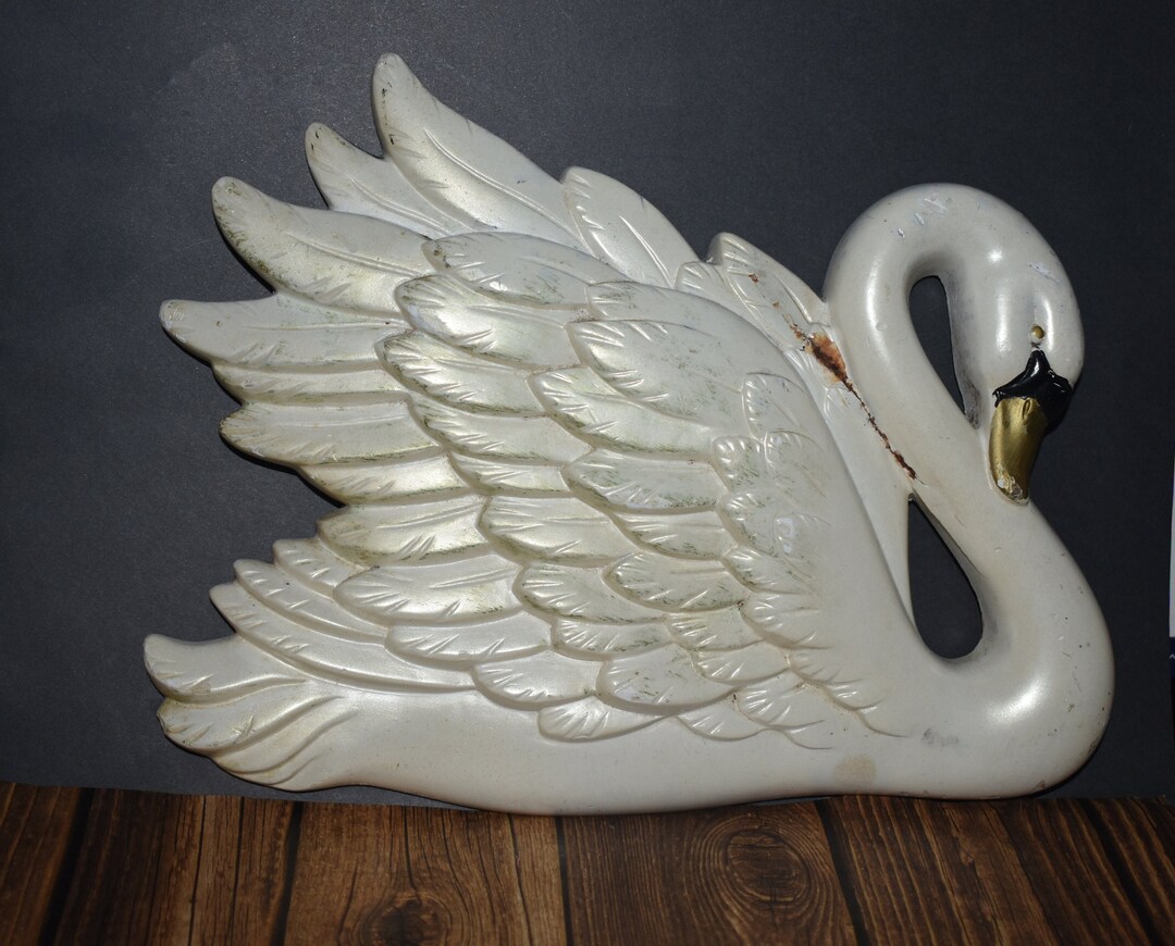 Vintage 1968 Miller Studio Chalkware SWAN as Is - Etsy