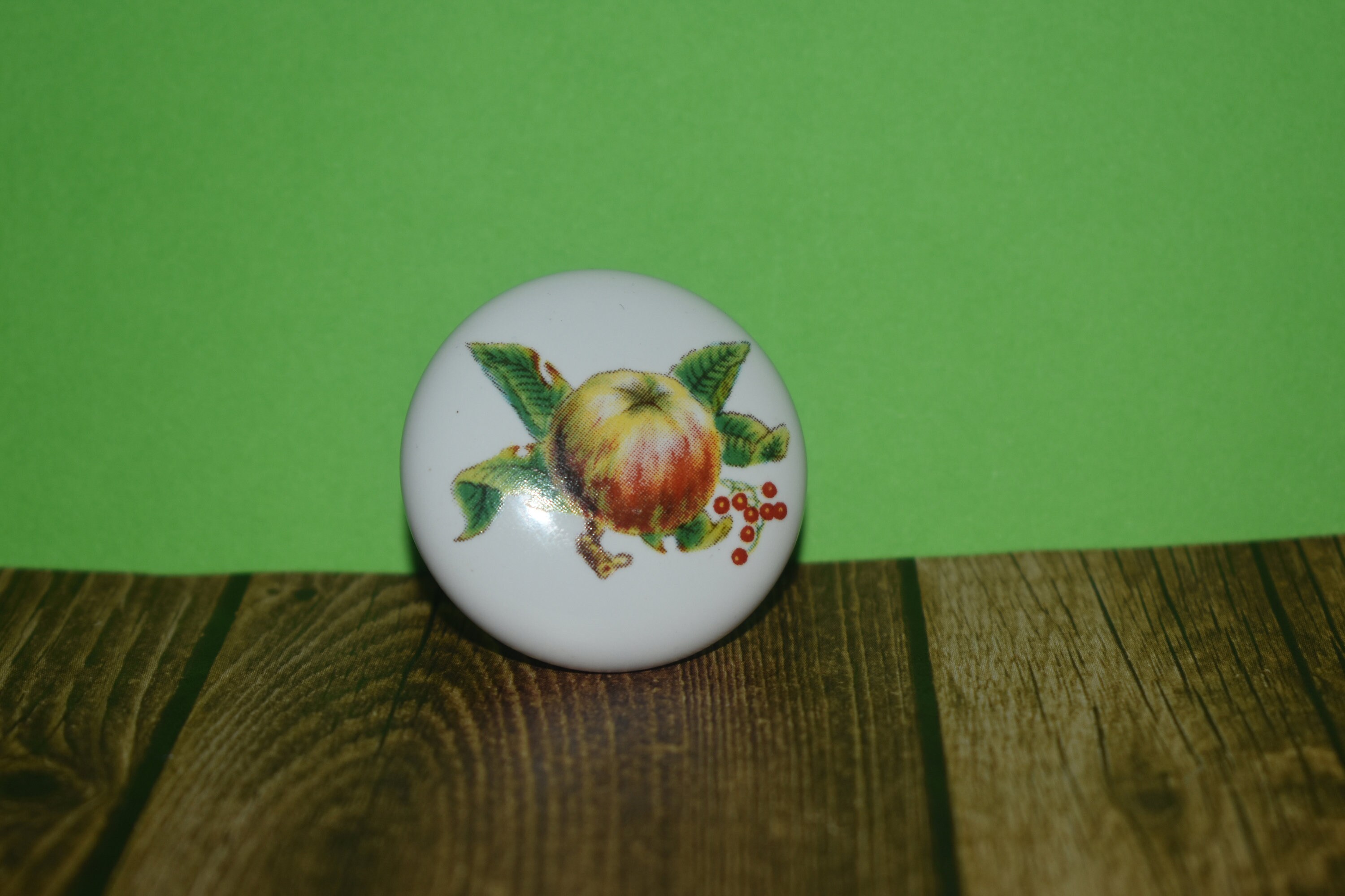 Vintage APPLE Design Porcelain Cabinet Knobs 4 Sets Available - Etsy