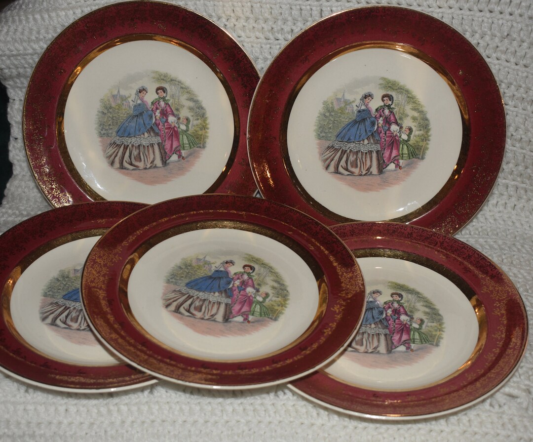 Vintage NASCO China USA NAC24 Set of 5 Salad Plates 23 K Gold - Etsy