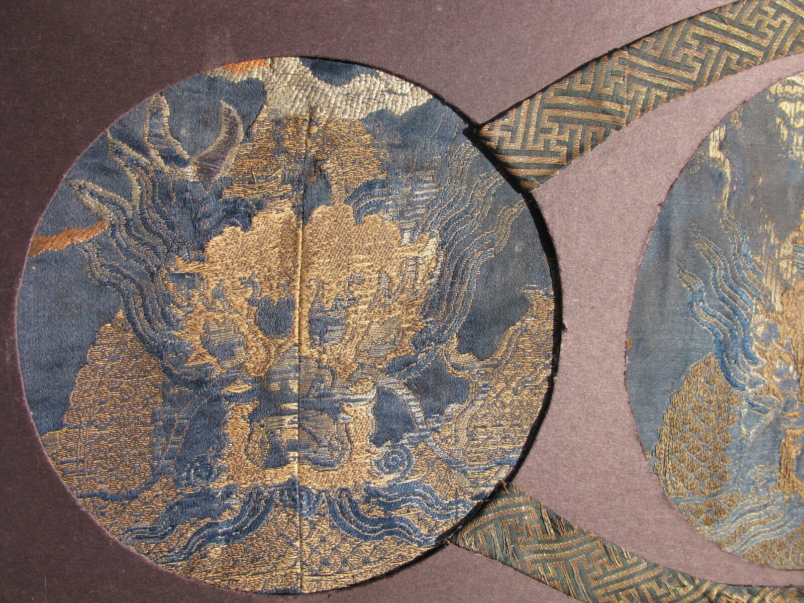 Antique Chinese Embroidery Dragon Robe Fragments for Nobility Silk ...