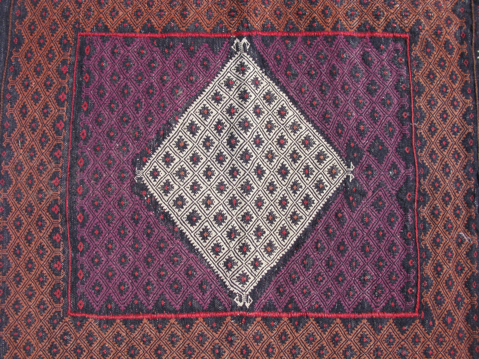 Kilim sofra rug eating cloth Afghanistan purple black wool | Etsy