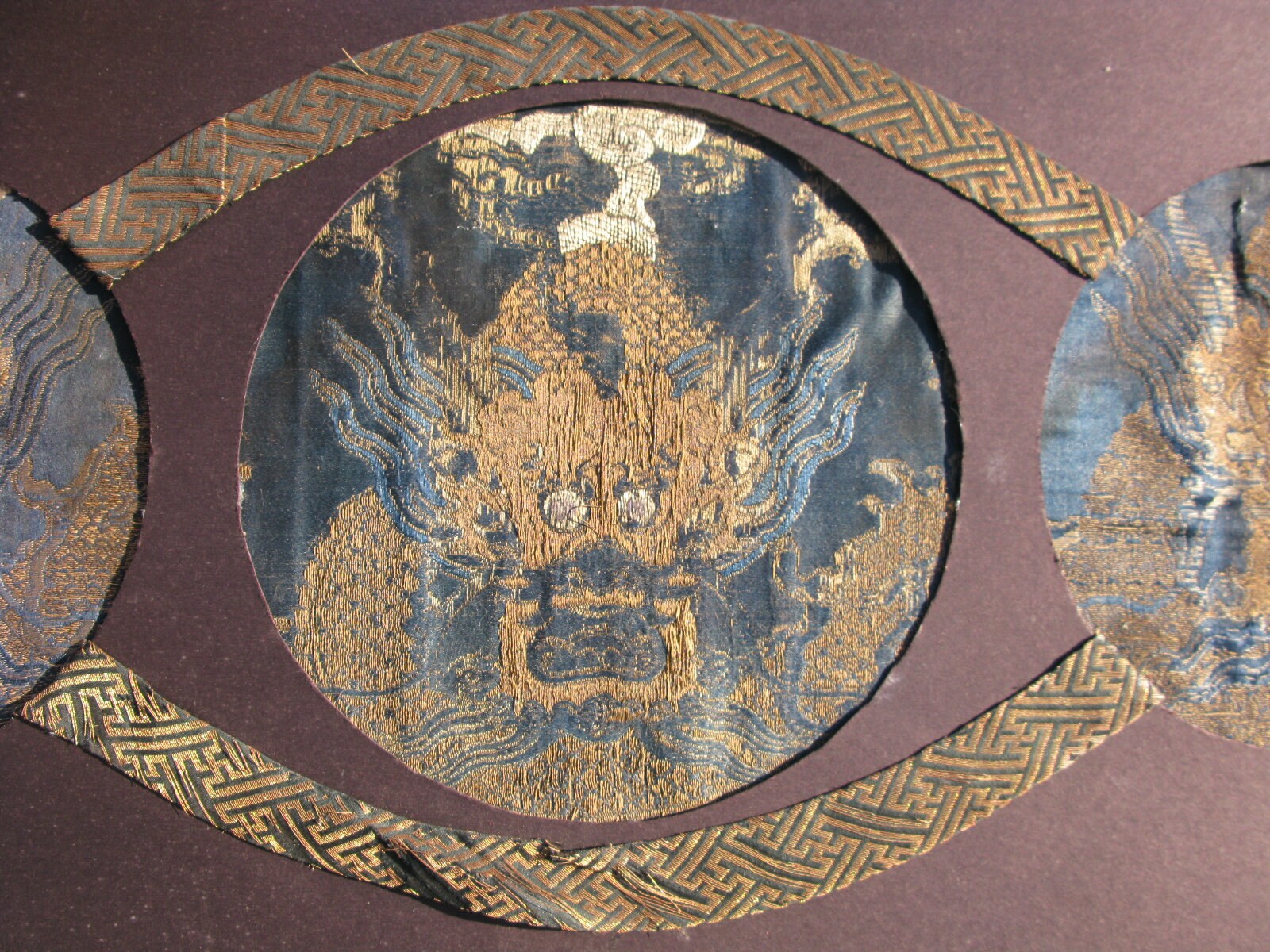 Antique Chinese Embroidery Dragon Robe Fragments for Nobility Silk ...