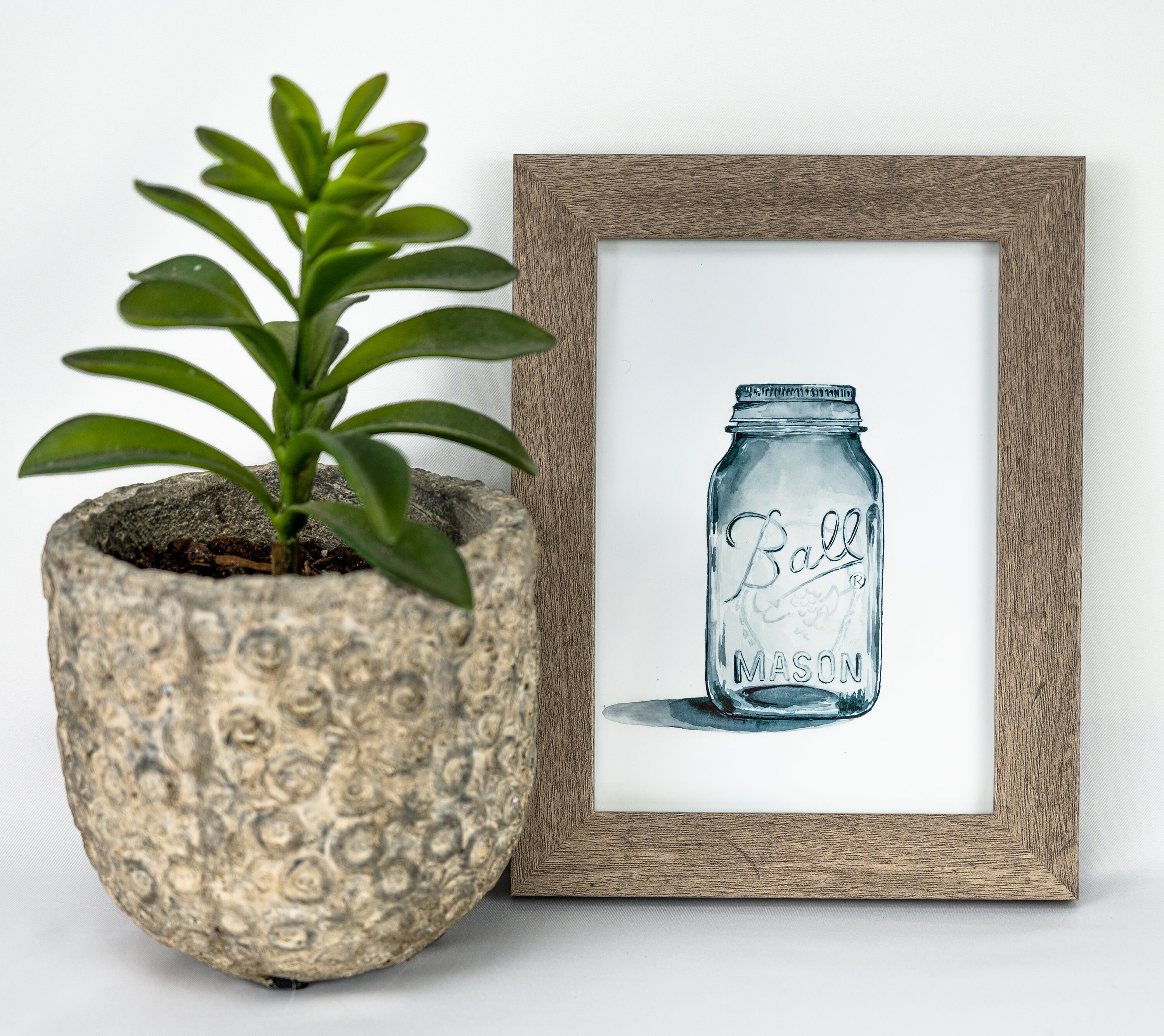 Ball Mason Jar Watercolor Art Print, Kitchen Wall Decor - Etsy