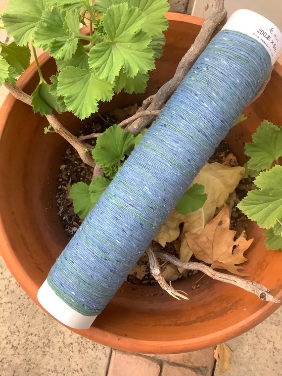 limited edition Cerulean Blue Wool Saori ready made pre-warped roll ...