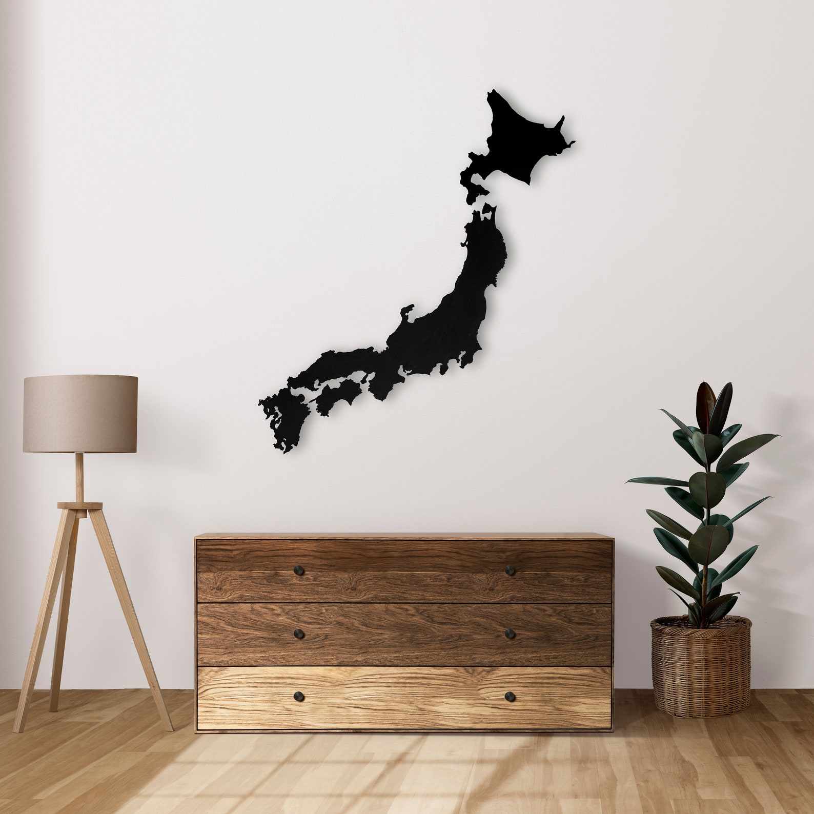 UBAMAP JAPAN Wood Sticker Japan Map, Wall Art, Apartment Decor, Map ...
