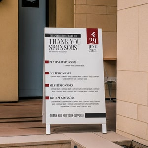 Event Sponsors Sign | Customizable Canva Template | 24x36in - Etsy