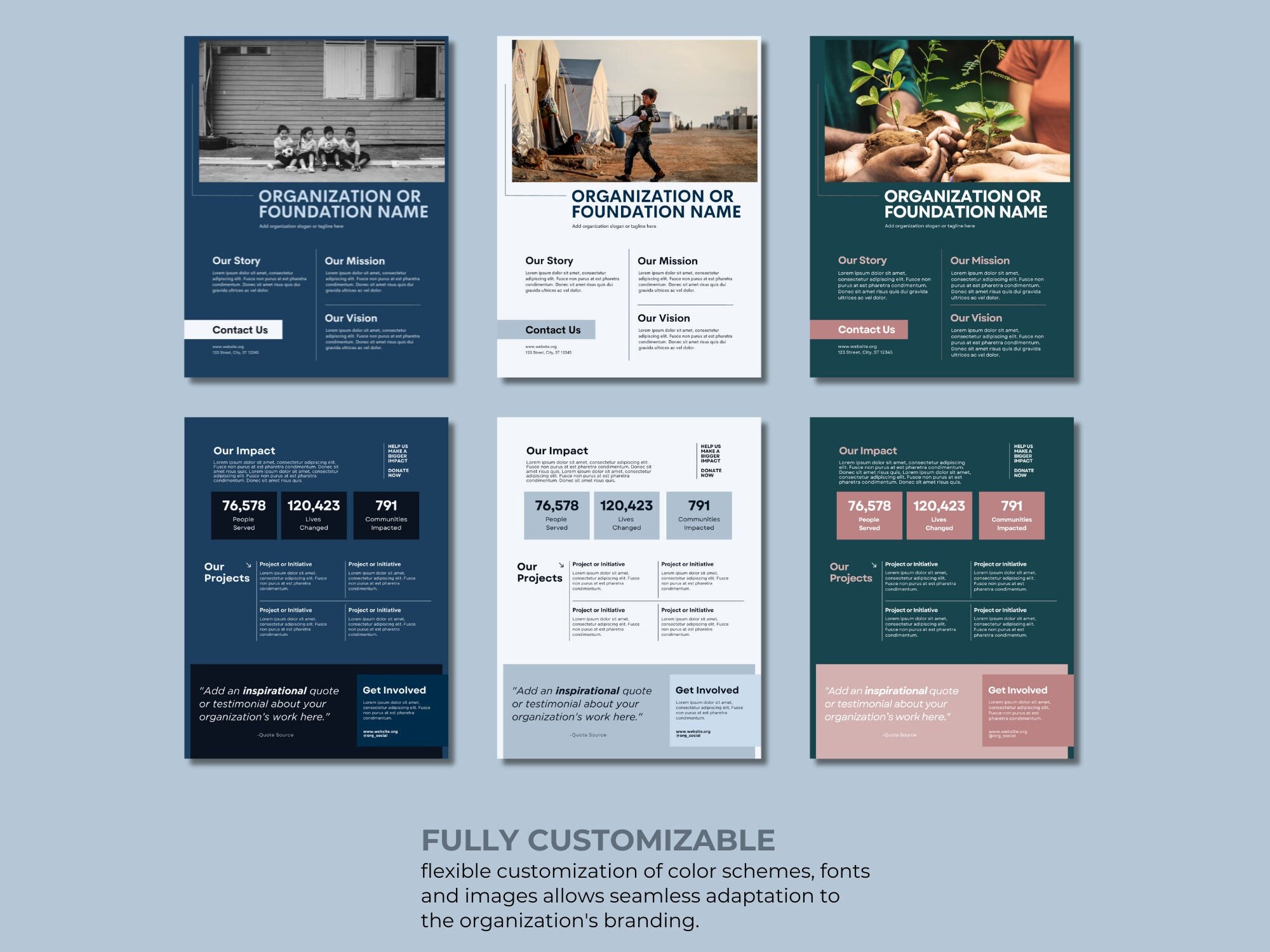 One Pager Nonprofit Organization Template | Customizable Org Fact Sheet ...